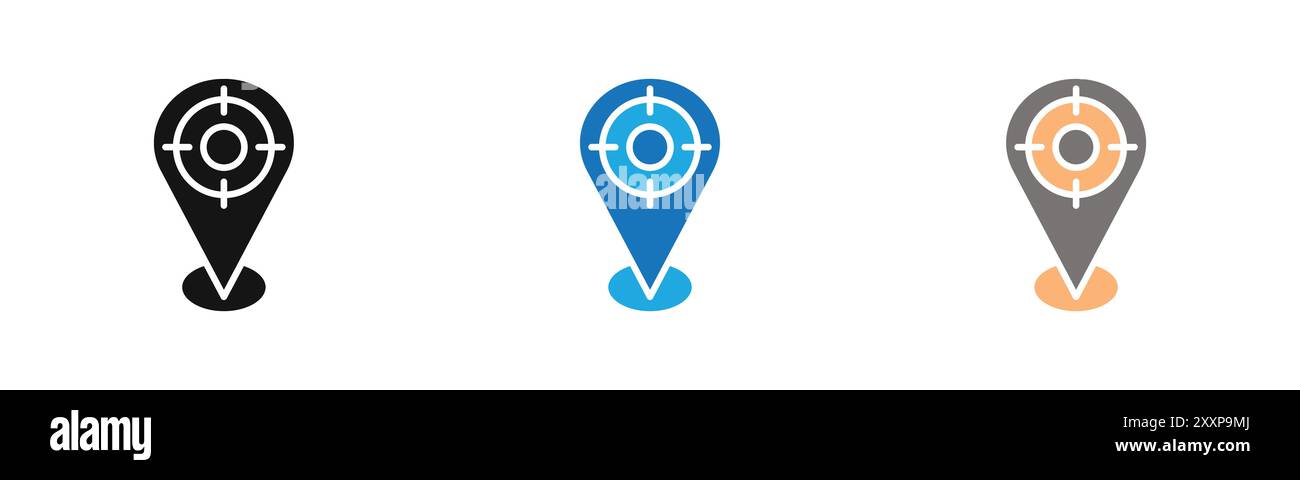 Geo Targeting icon outline collection or set in black and white Stock Vector Image & Art - Alamy