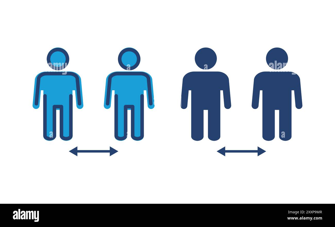Social distance icon vector. social distancing icon. self quarantine ...