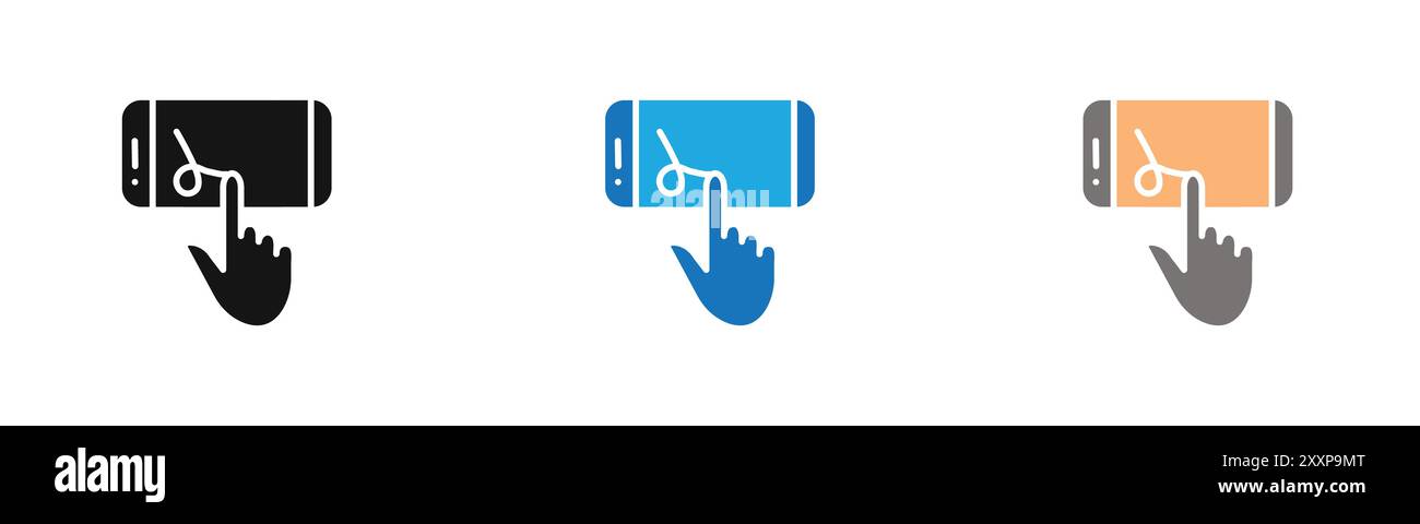 finger confirms signature icon outline collection or set in black and ...