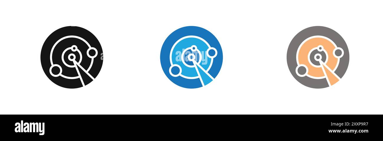 radar detection icon outline collection or set in black and white Stock Vector Image & Art - Alamy