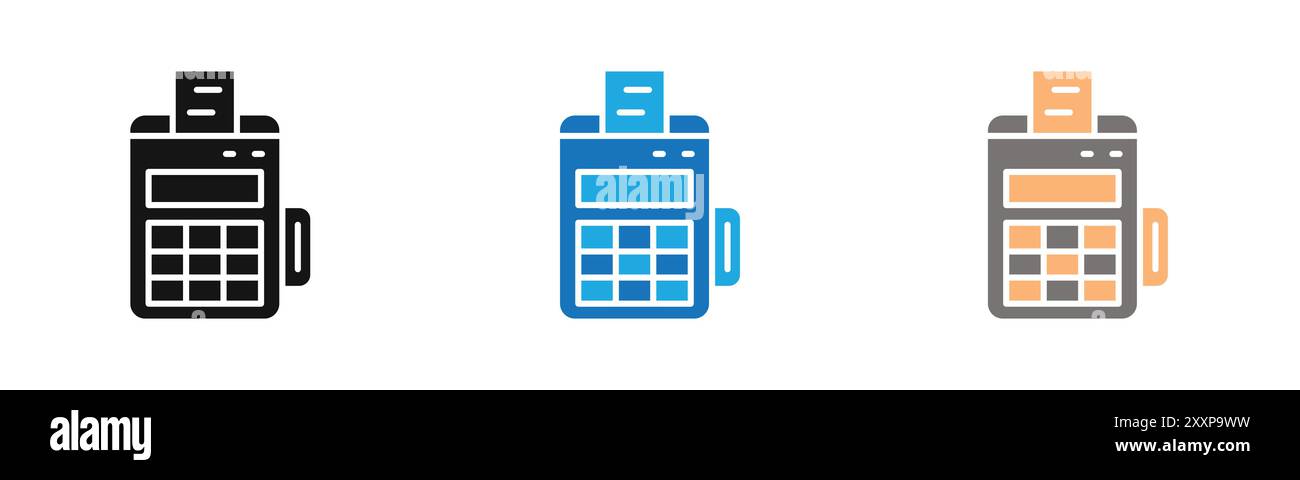 pos terminal icon outline collection or set in black and white Stock ...