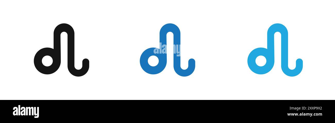 Leo zodiac sign icon outline collection or set in black and white Stock ...