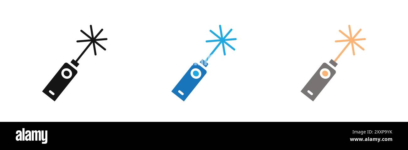 laser icon outline collection or set in black and white Stock Vector ...