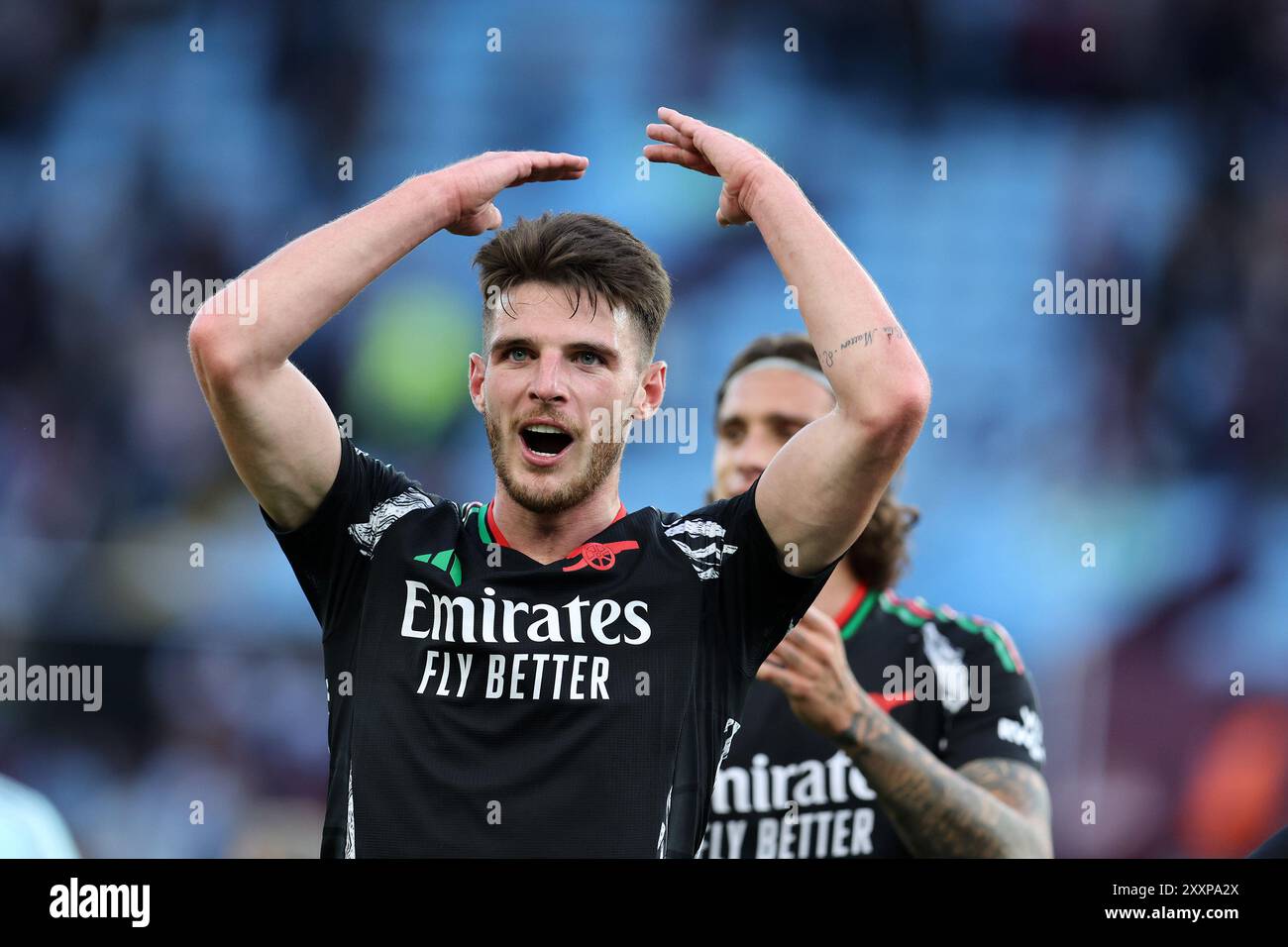 Birmingham, UK. 24th Aug, 2024. Declan Rice of Arsenal celebrates after ...