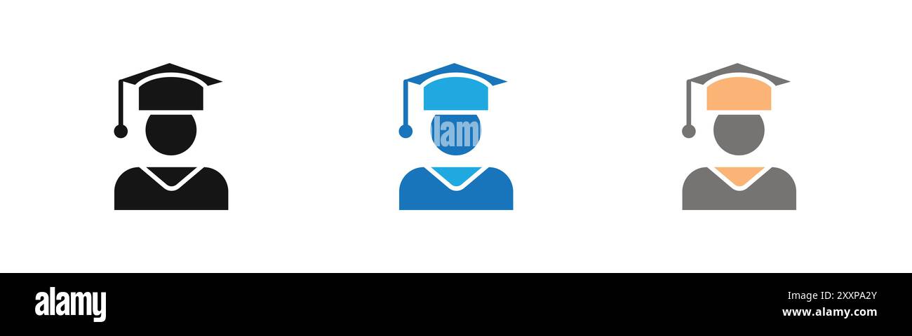 Student icon outline collection or set in black and white Stock Vector Image & Art - Alamy