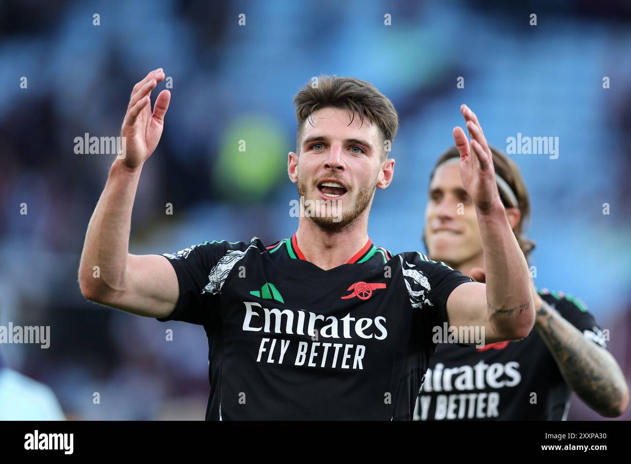 Birmingham, UK. 24th Aug, 2024. Declan Rice of Arsenal celebrates after ...