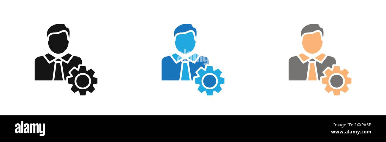 User Management Icon outline collection or set in black and white Stock ...