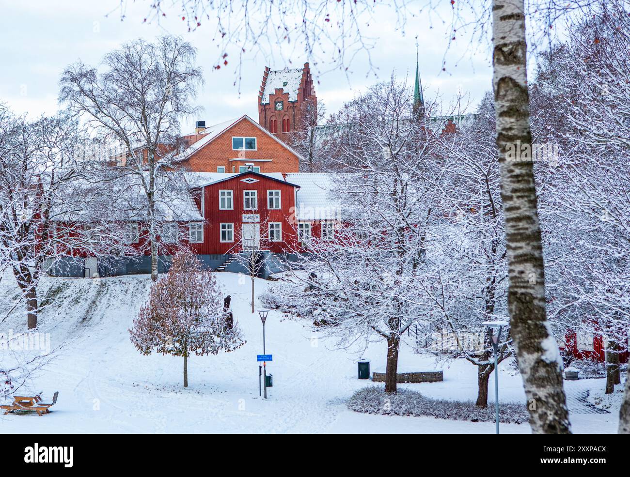 Winter in Hembygdsparken park in Hassleholm, Sweden Stock Photo - Alamy