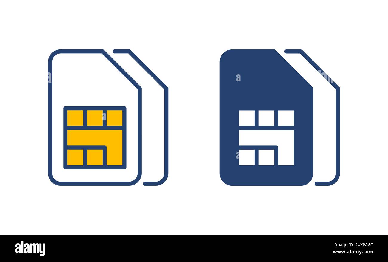 Sim card icon vector. dual sim card icon vector Stock Vector Image ...