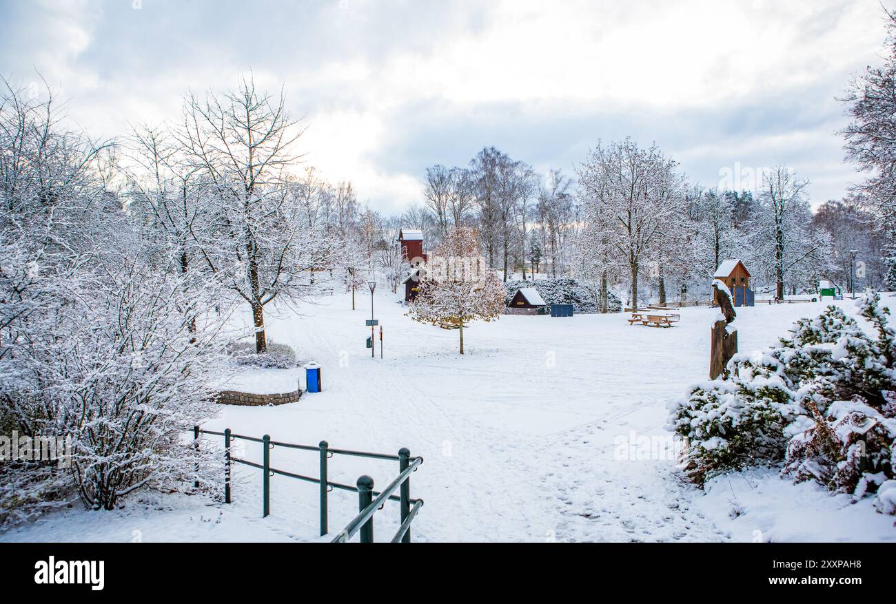 Winter in Hembygdsparken park in Hassleholm, Sweden Stock Photo - Alamy