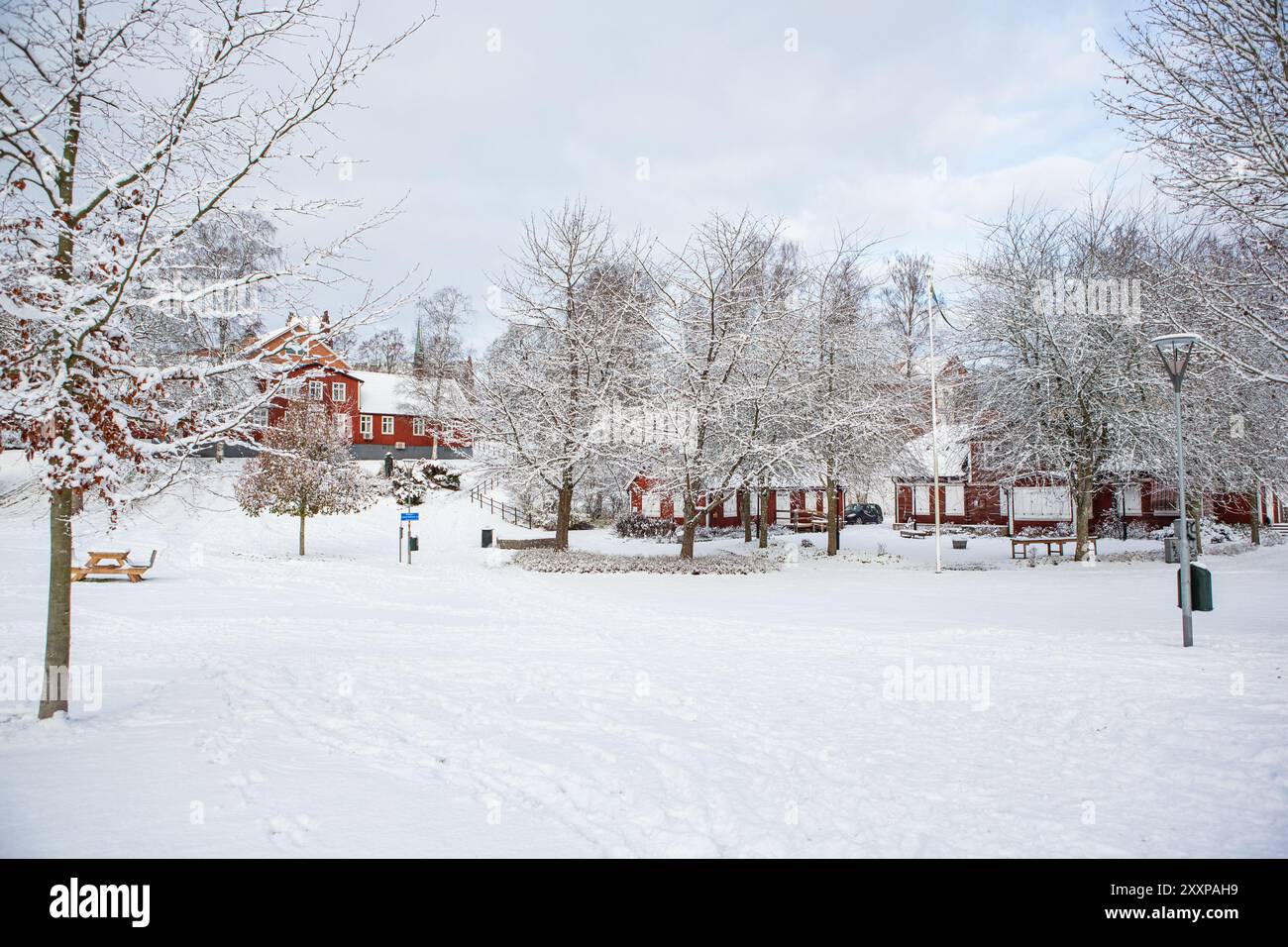 Winter in Hembygdsparken park in Hassleholm, Sweden Stock Photo - Alamy