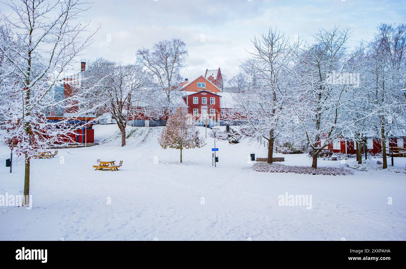 Winter in Hembygdsparken park in Hassleholm, Sweden Stock Photo - Alamy