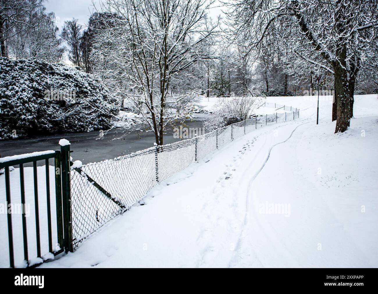 Winter in Hembygdsparken park in Hassleholm, Sweden Stock Photo - Alamy