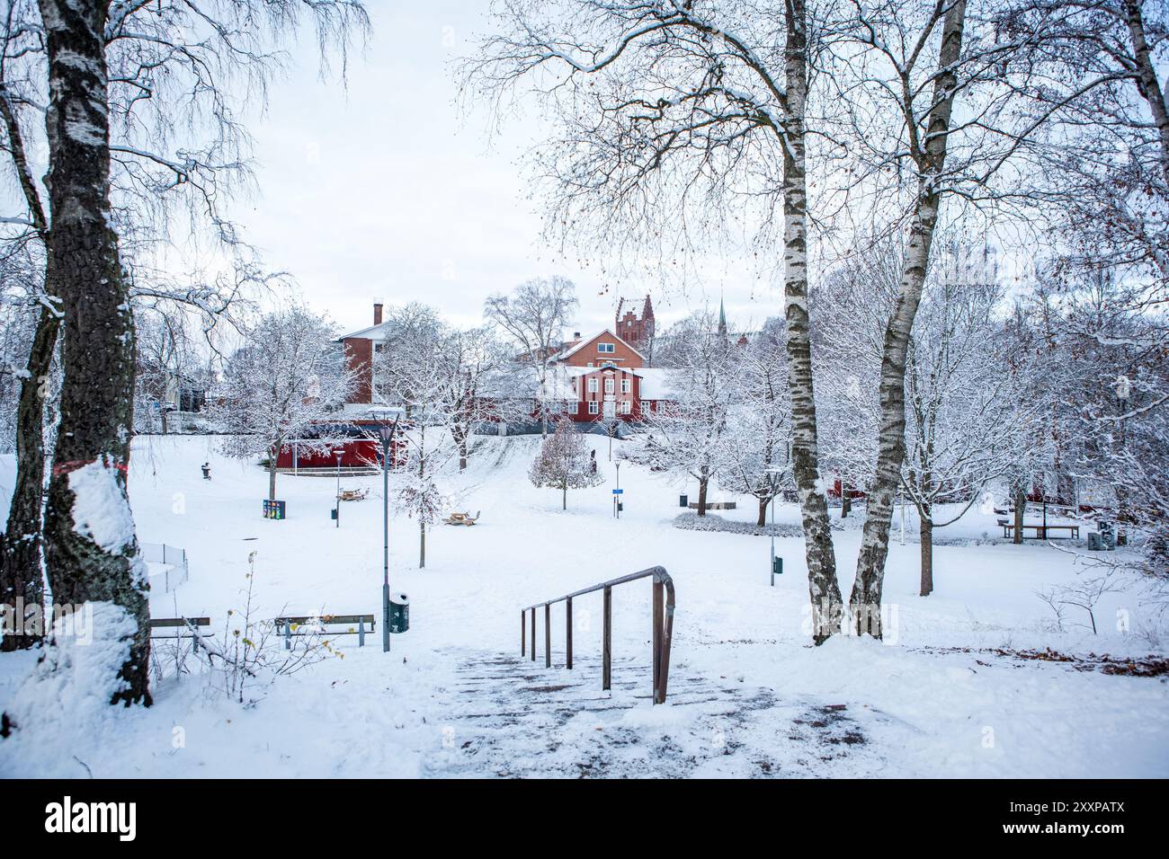 Winter in Hembygdsparken park in Hassleholm, Sweden Stock Photo - Alamy