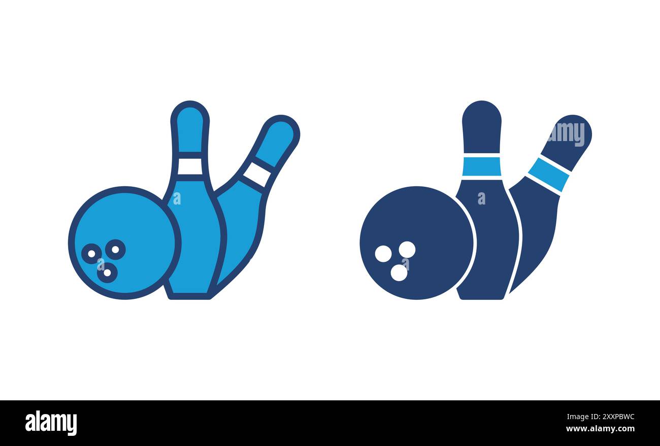 Bowling icon vector. bowling ball and pin icon. bowling pins Stock ...