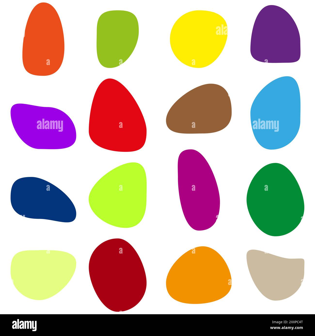 Colorful abstract shapes. Irregular organic forms. Bright geometric ...