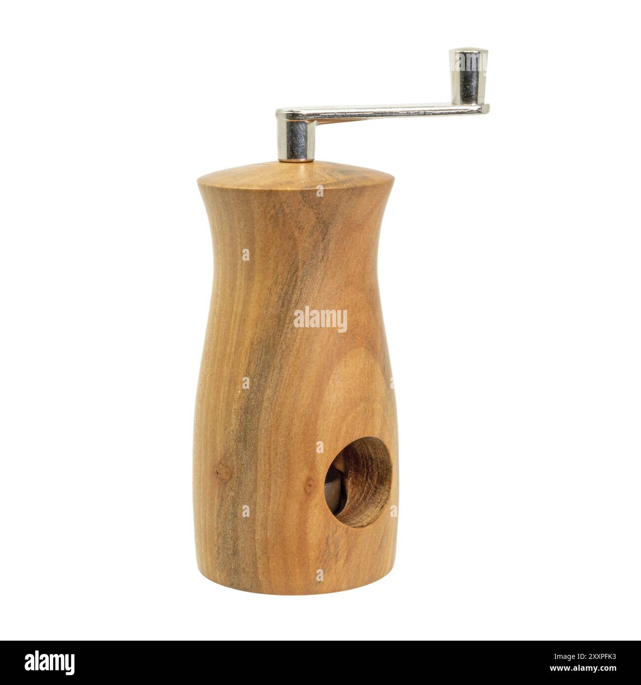 Side view of a turned rustic nutmeg mill cut out on white Stock Photo ...
