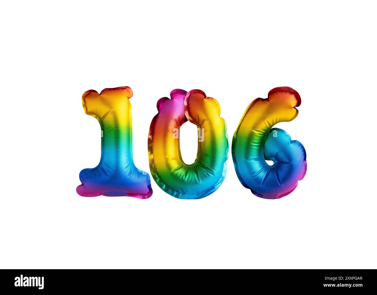 Multicolor balloon number 106 anniversary. Happy birthday ...