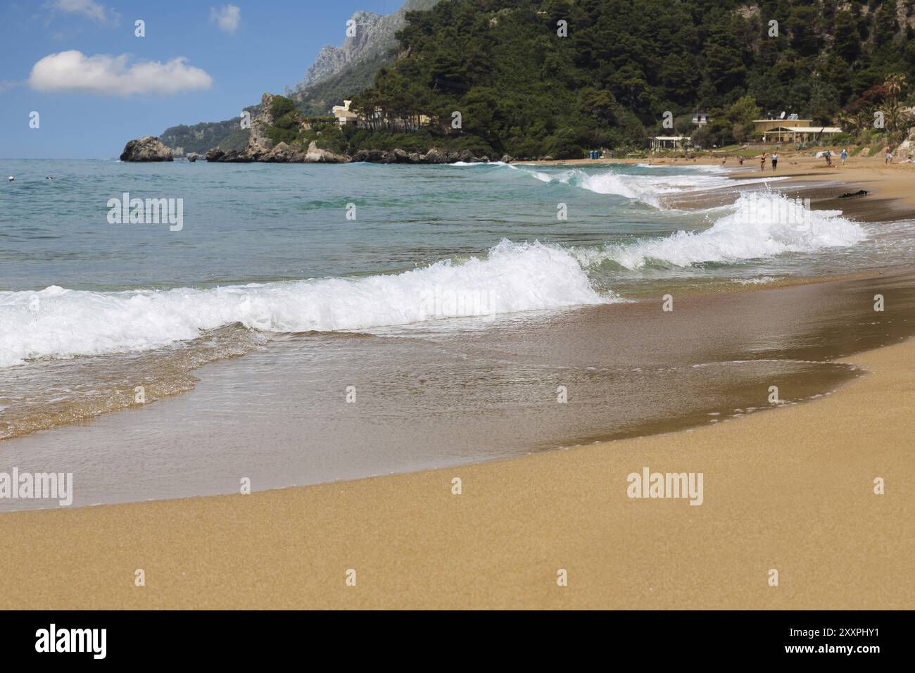 Glyfada Beach on the island of Corfu, Greece, Europe Stock Photo - Alamy