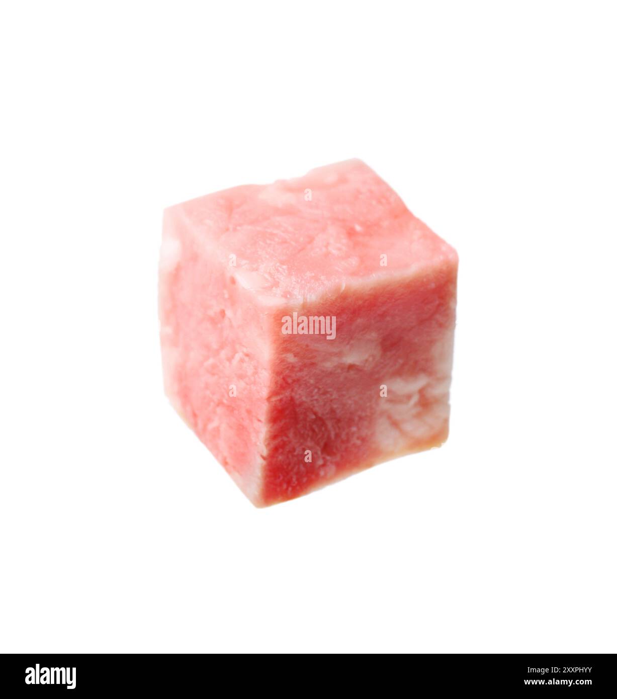Cube of raw bacon isolated on white Stock Photo - Alamy