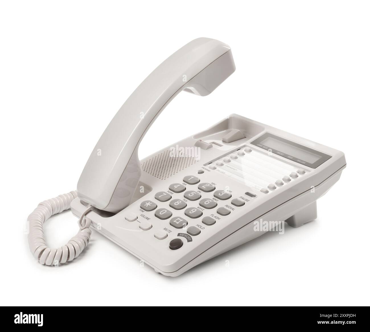 One telephone isolated on white. Modern technology Stock Photo - Alamy