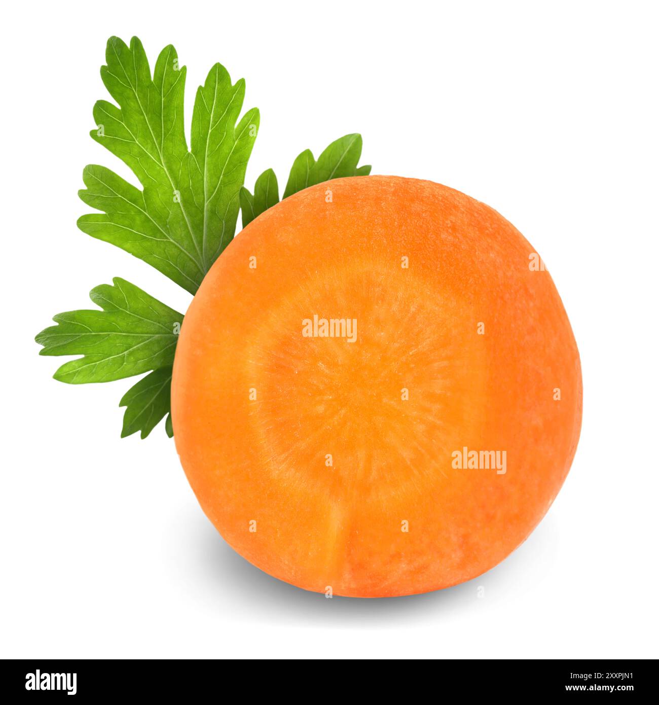 Round carrot slice and parsley isolated on white Stock Photo - Alamy