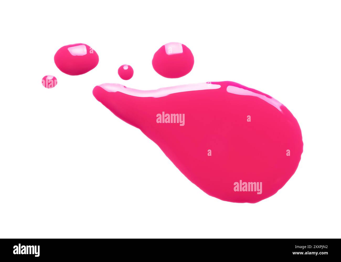 Spot of magenta ink isolated on white, top view Stock Photo - Alamy