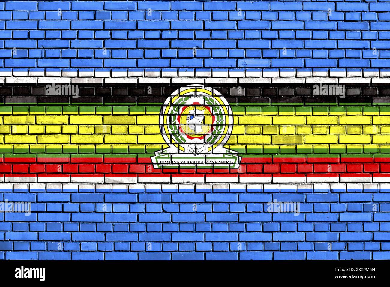 Flag of EAC painted on brick wall Stock Photo - Alamy