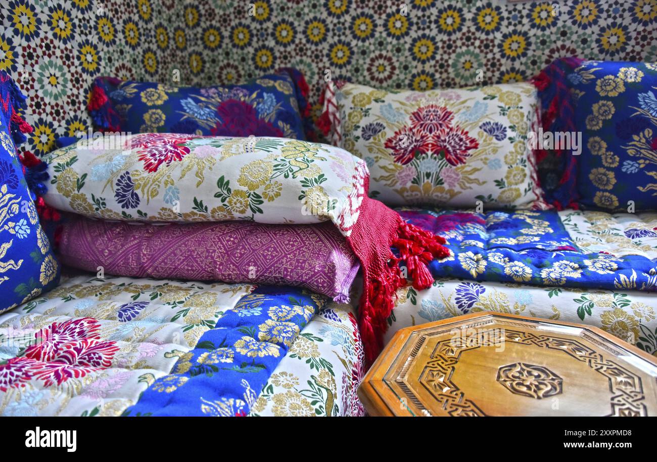 AGADIR, MOROCCO, OCT 1, 2016: Traditional Moroccan interior design ...