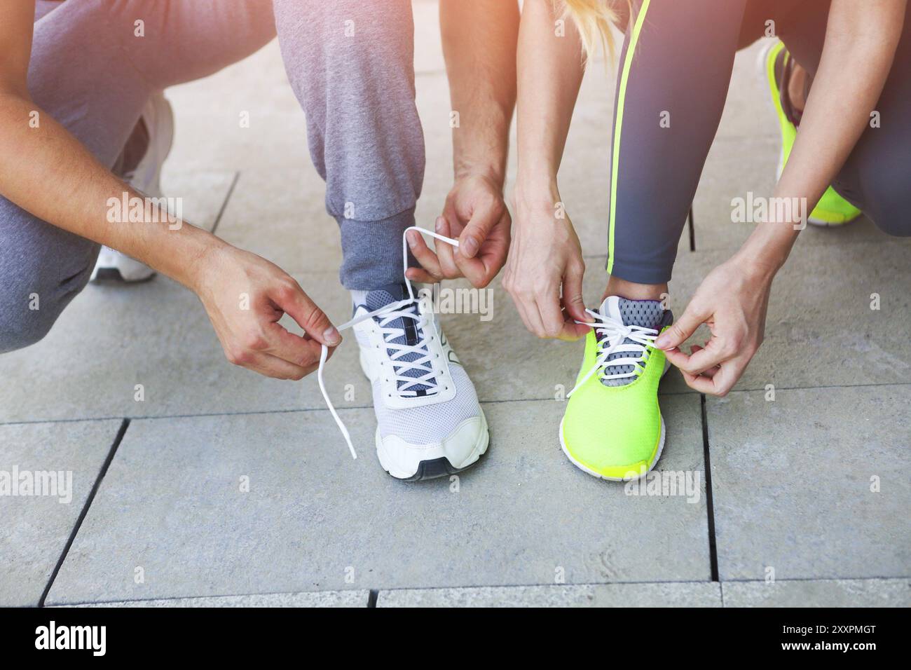 Guy lacing shoes before hi-res stock photography and images - Alamy