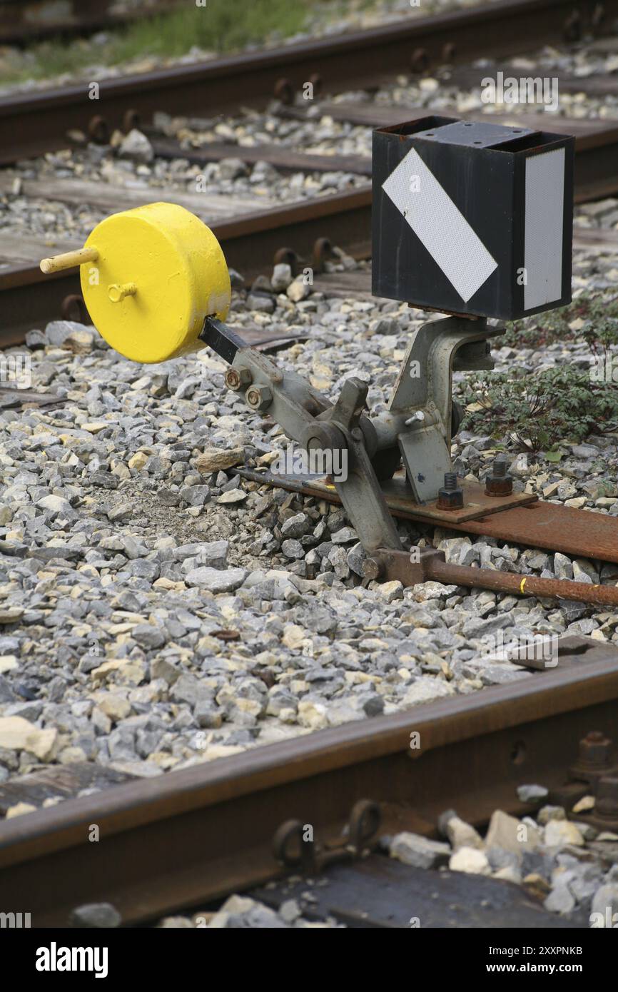 Point setting lever on a railway line Stock Photo - Alamy