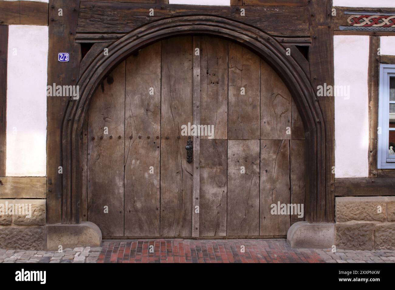 Gate in a half-timbered house in Rinteln (Lower Saxony Stock Photo - Alamy