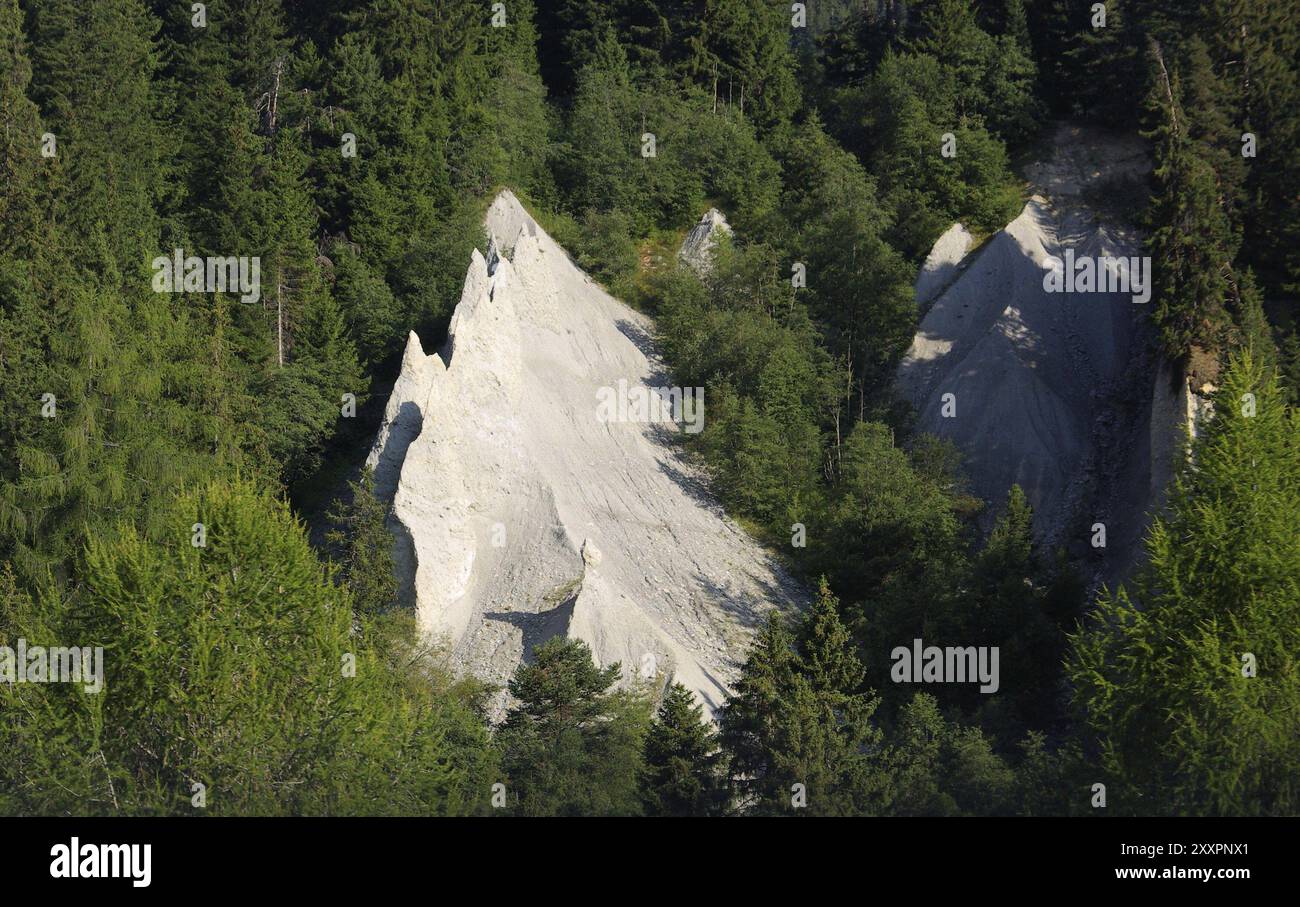 Serfaus earth pyramids, Serfaus pyramids from dirt Stock Photo - Alamy