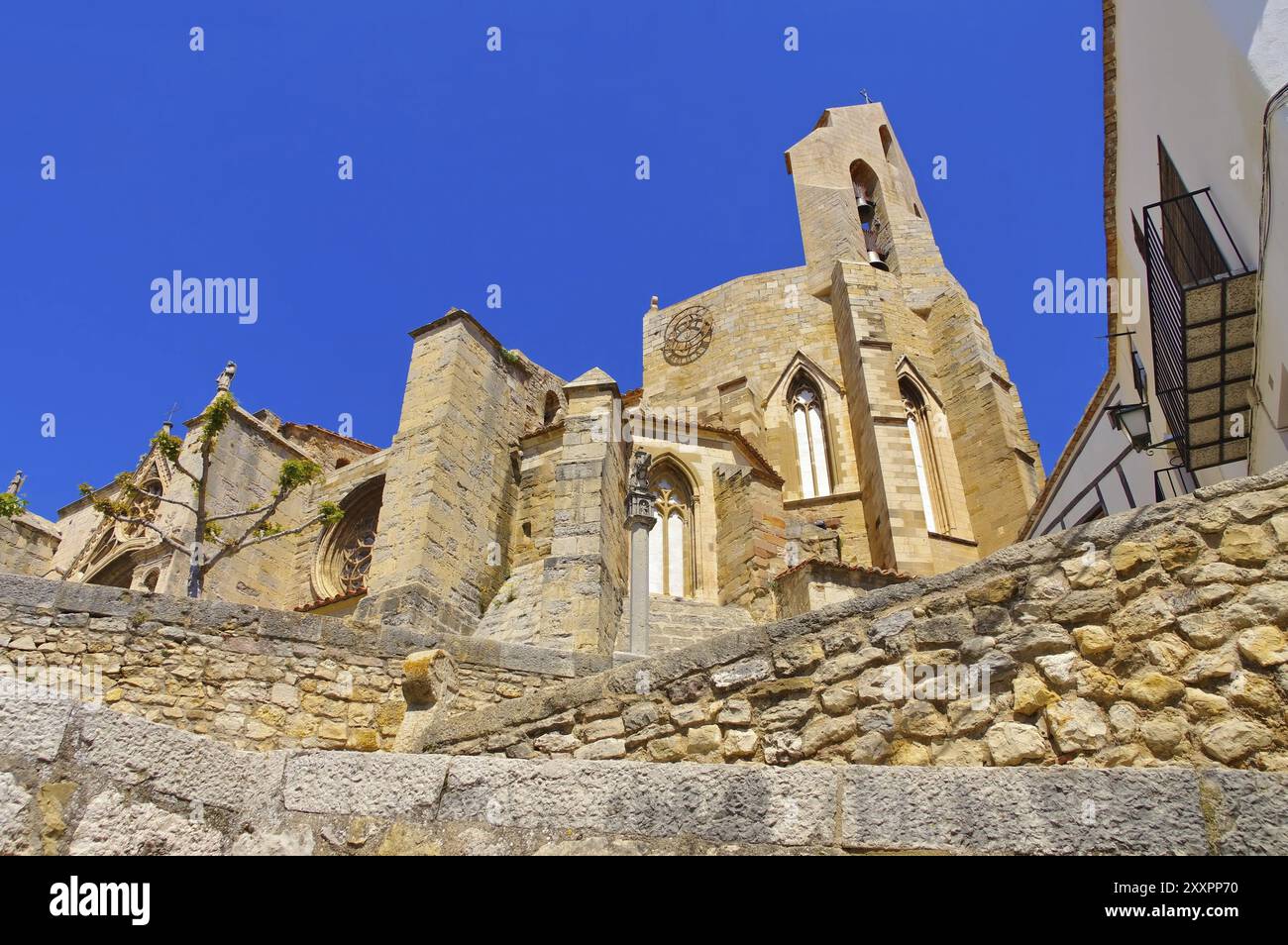 Cathedral Santa Maria La Mayor in the old medieval town of Morella ...