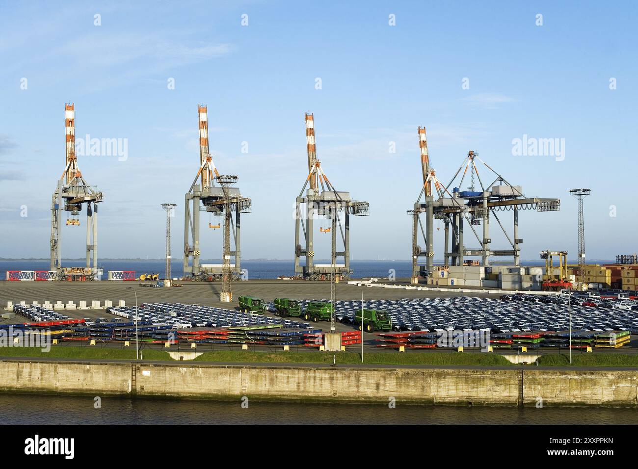 Container harbour Bremerhaven. Containerharbour Bremerhaven Stock Photo ...