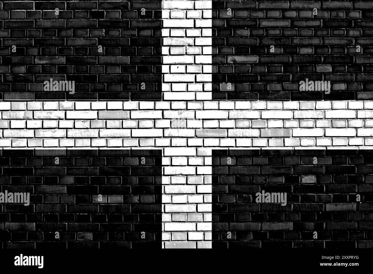 Flag of Cornwall painted on brick wall Stock Photo - Alamy