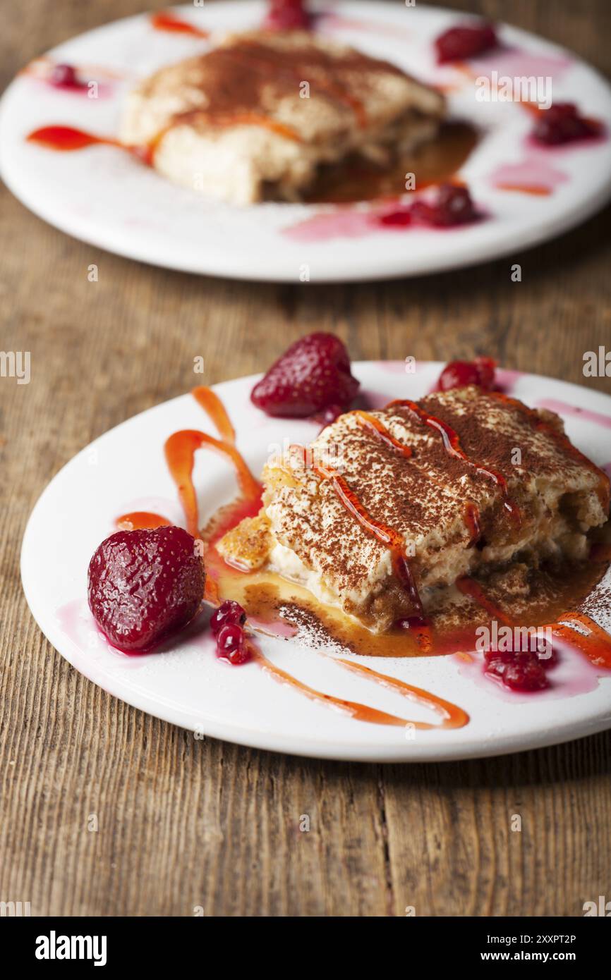 Tiramisu with rum fruit Stock Photo - Alamy