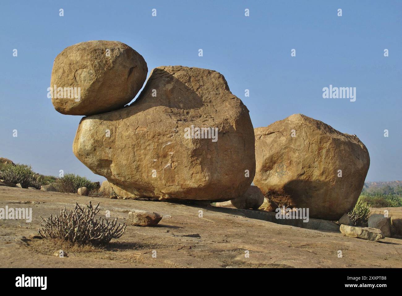 Big granite boulder with smaler boulder on top. Popular boulder for ...