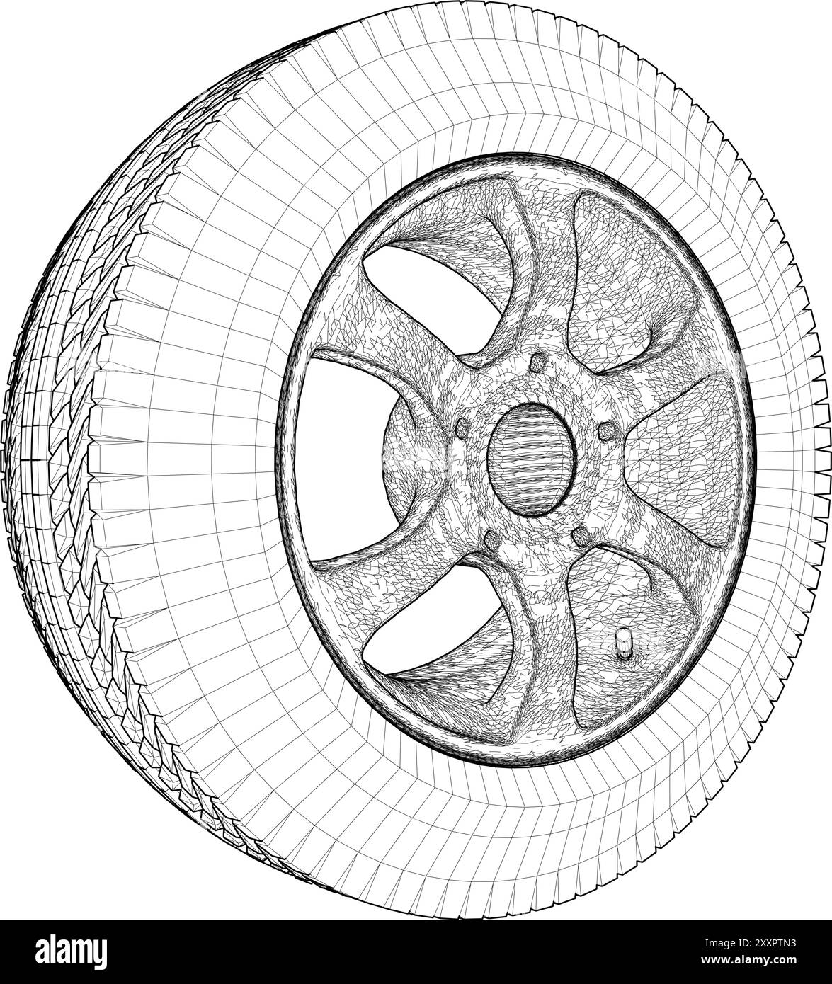 Car Wheel Rim Hub Tire Vector. Illustration Isolated On White ...