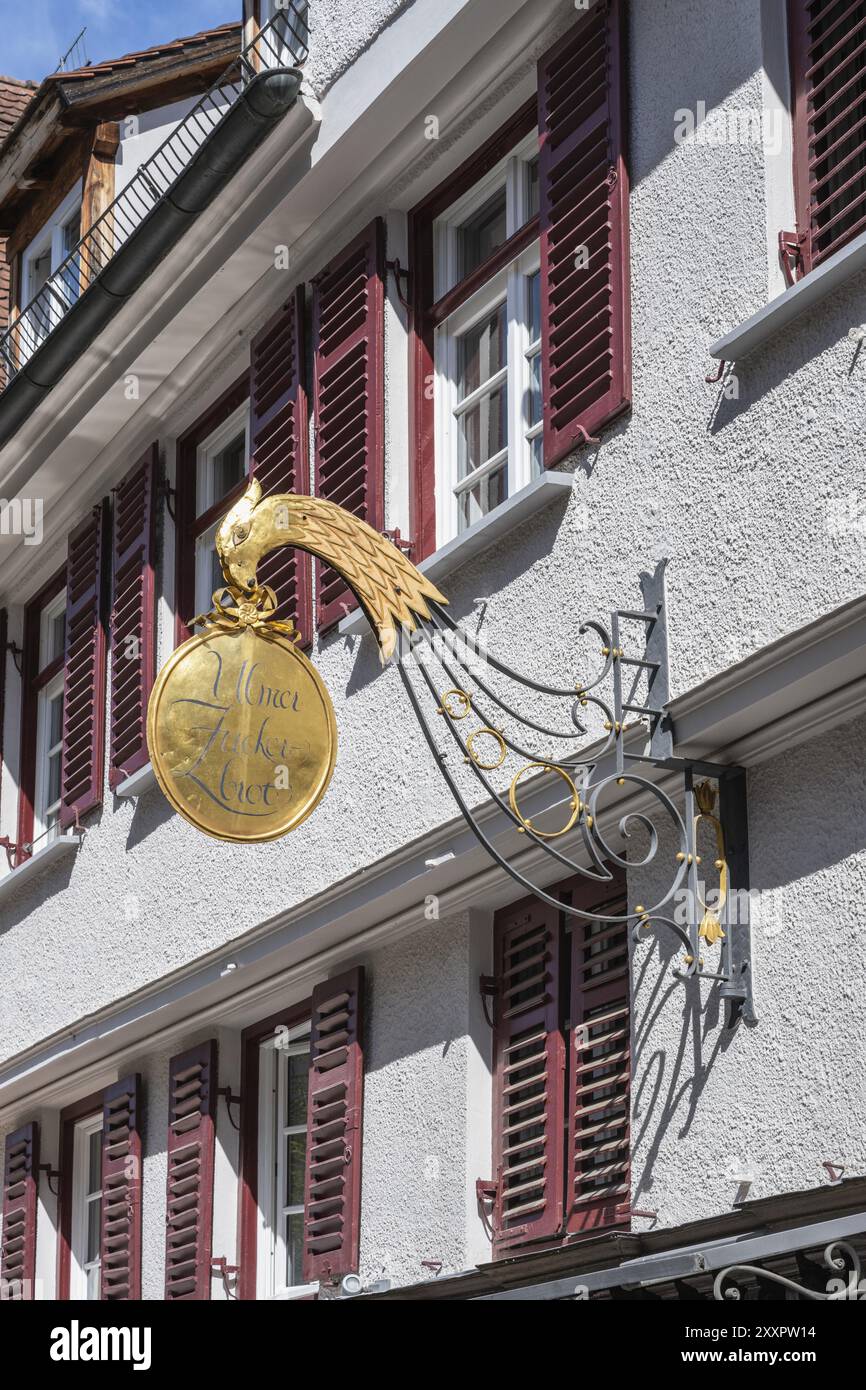Nose sign from the Zaiser bakery, traditional Ulm confectioner in the ...
