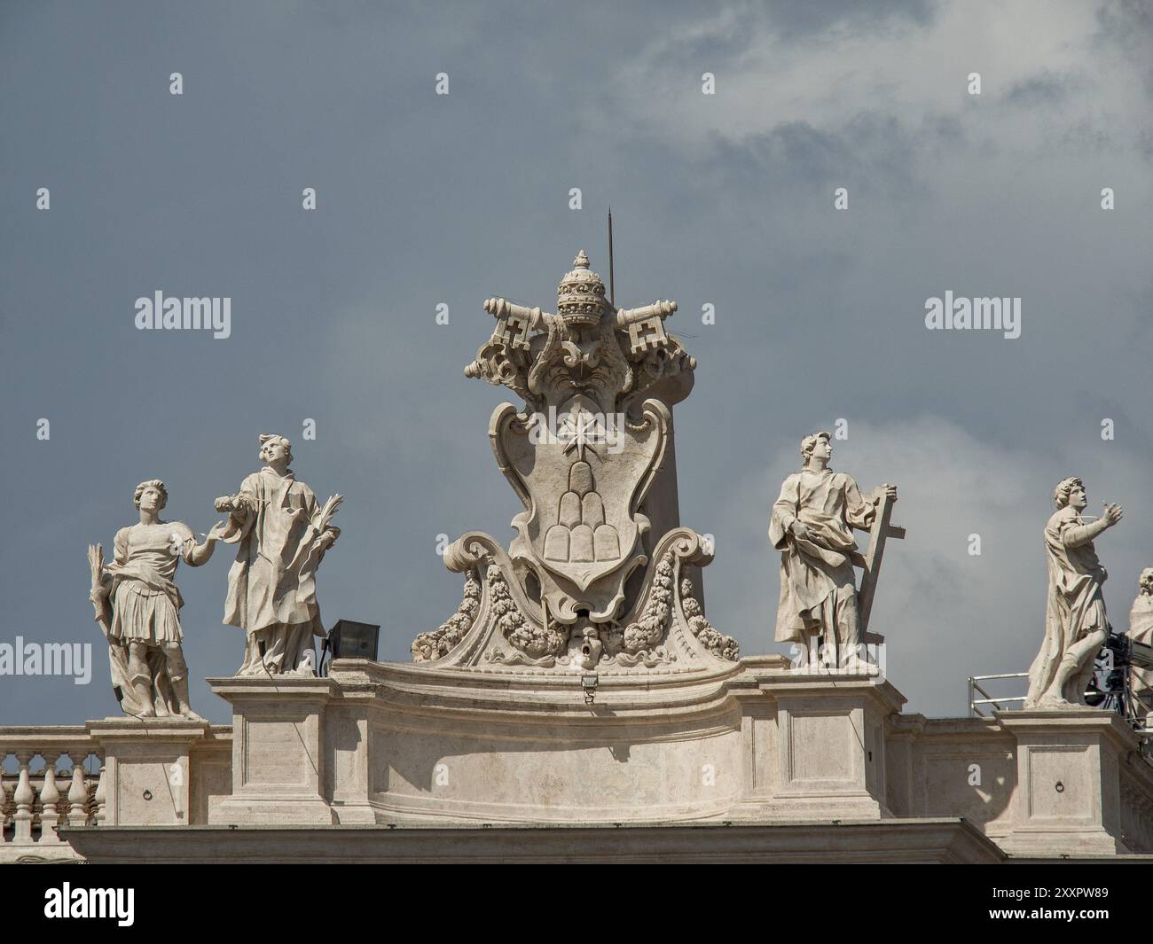 Baroque statues and sculptures on a building with ornate decoration ...