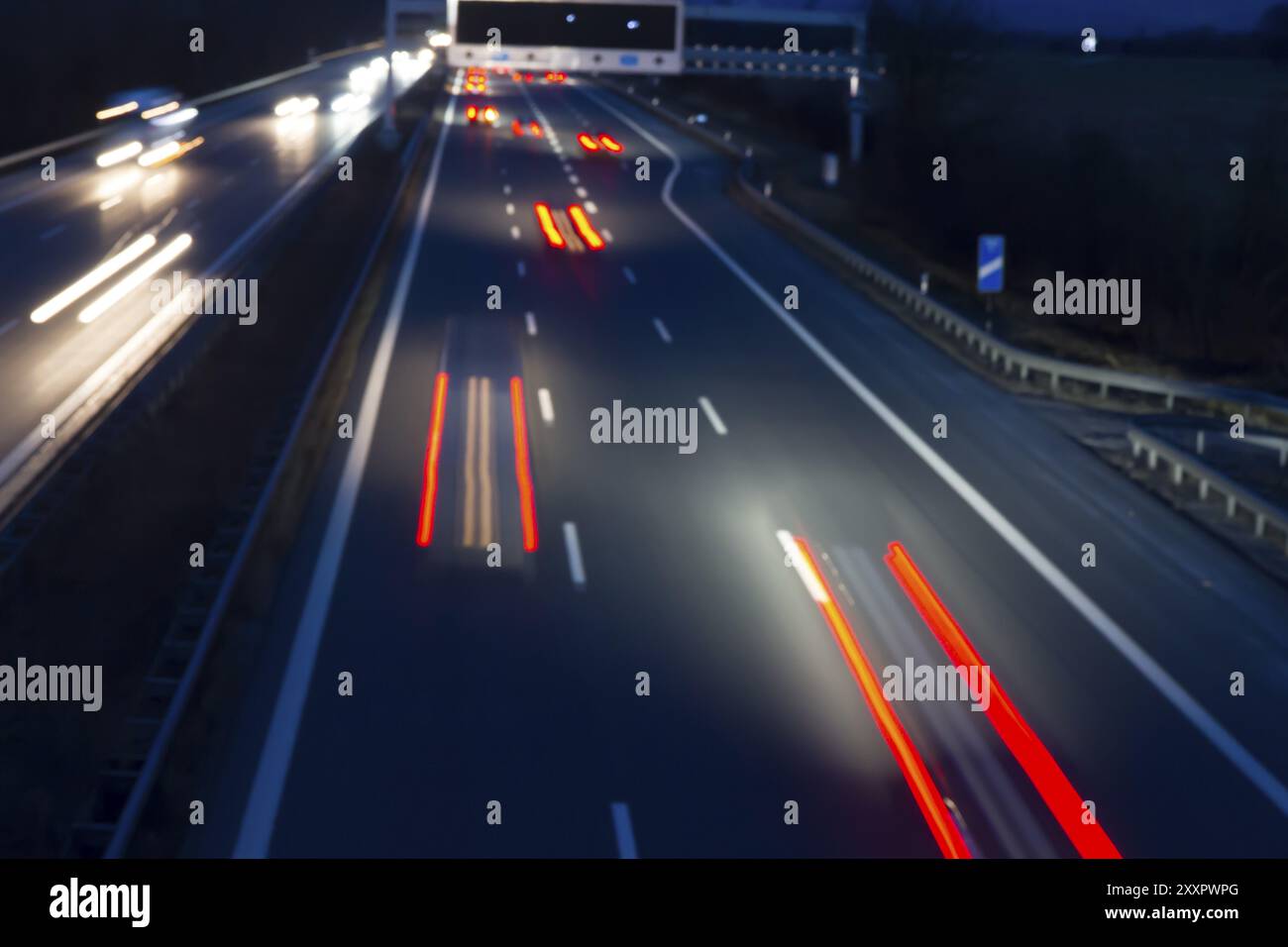 Motorway night traffic trail hi-res stock photography and images - Alamy