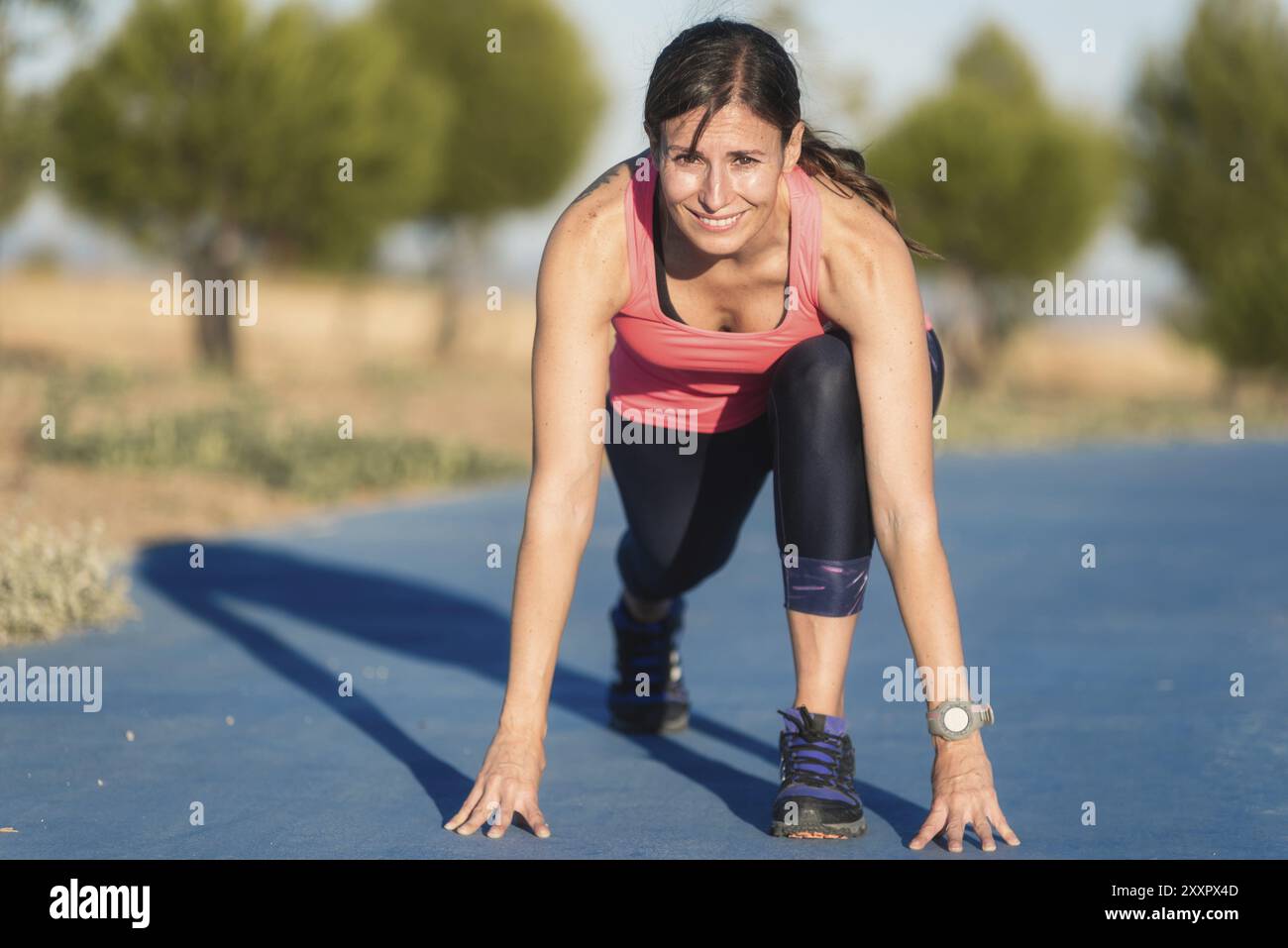 Female athlete ready to run people hi-res stock photography and images ...