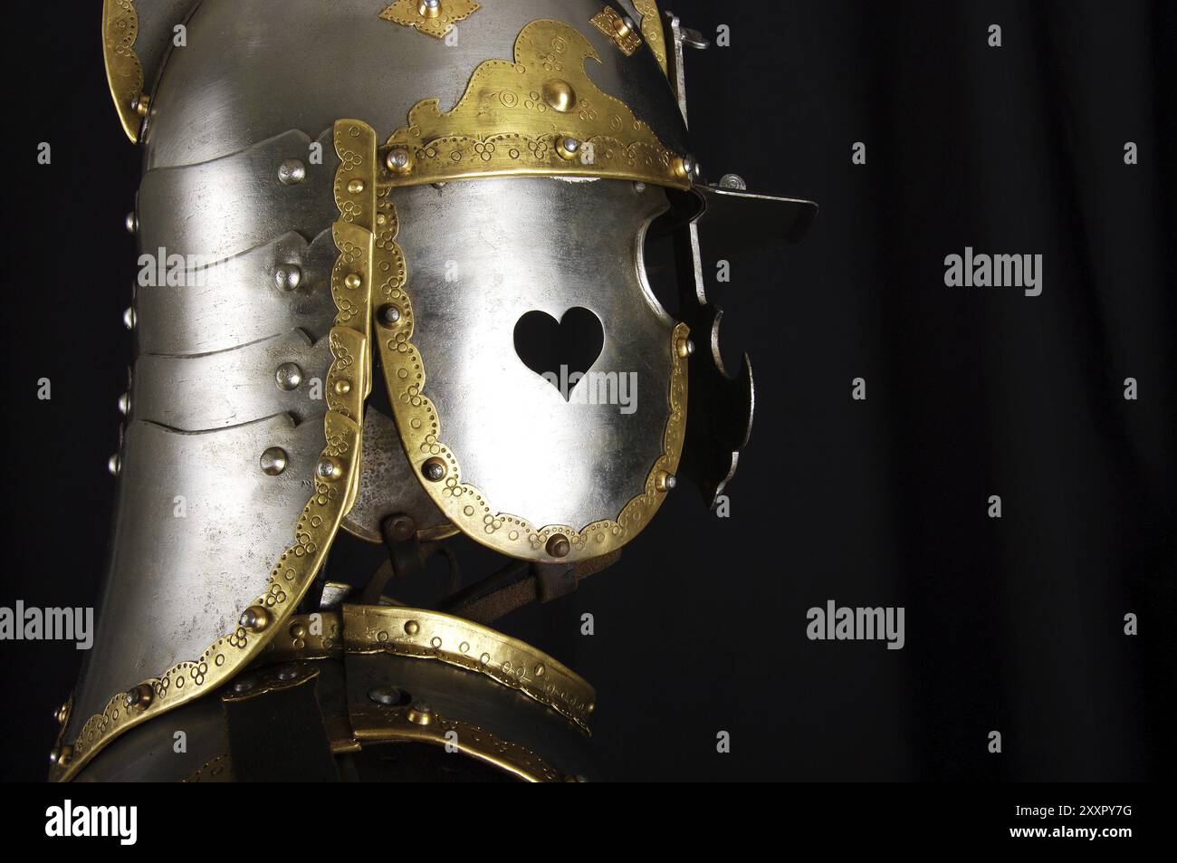 Armour of the medieval knight. Metal protection of the soldier against ...