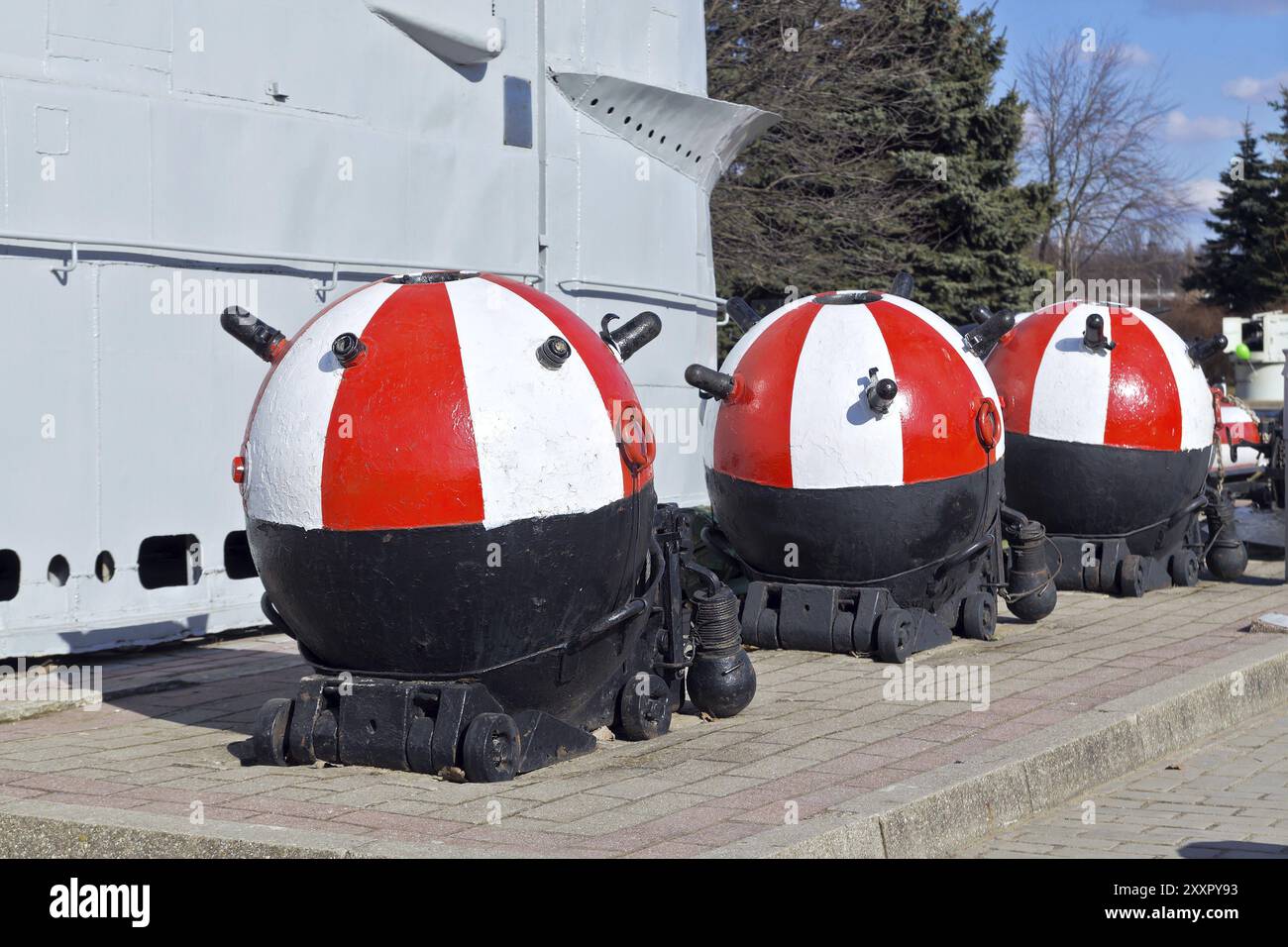 Soviet underwater anchor mines. Museum of the World ocean. Kaliningrad ...