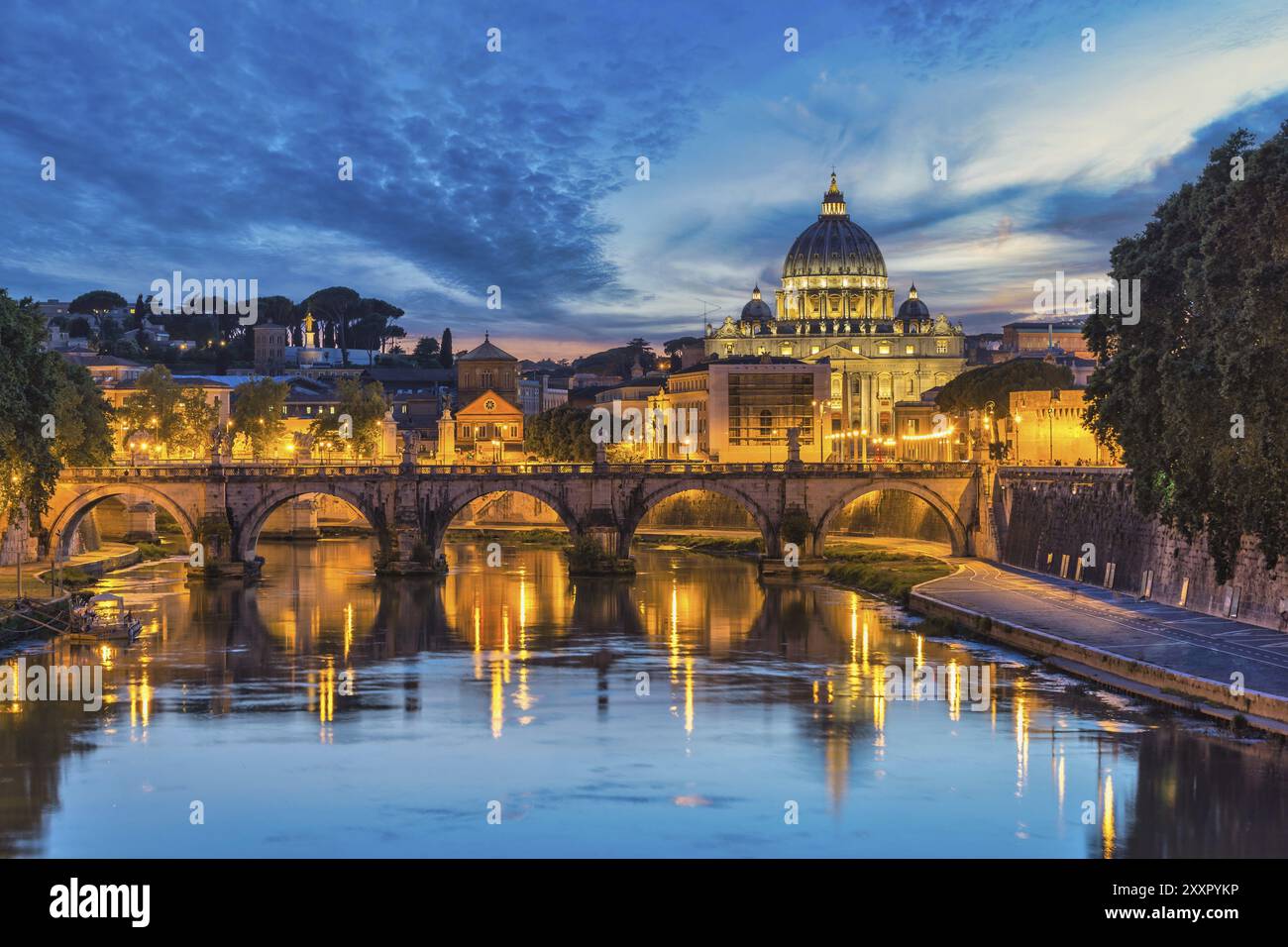 Rome Vatican Italy, sunset city skyline at St. Peter's Basilica and ...