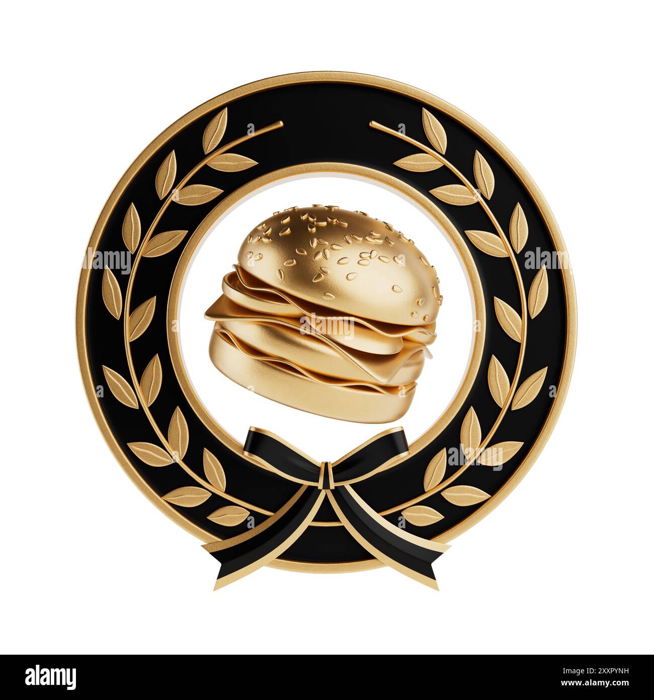 Winner Award Gold Laurel Wreath Frame with Golden Cartoon Premium ...