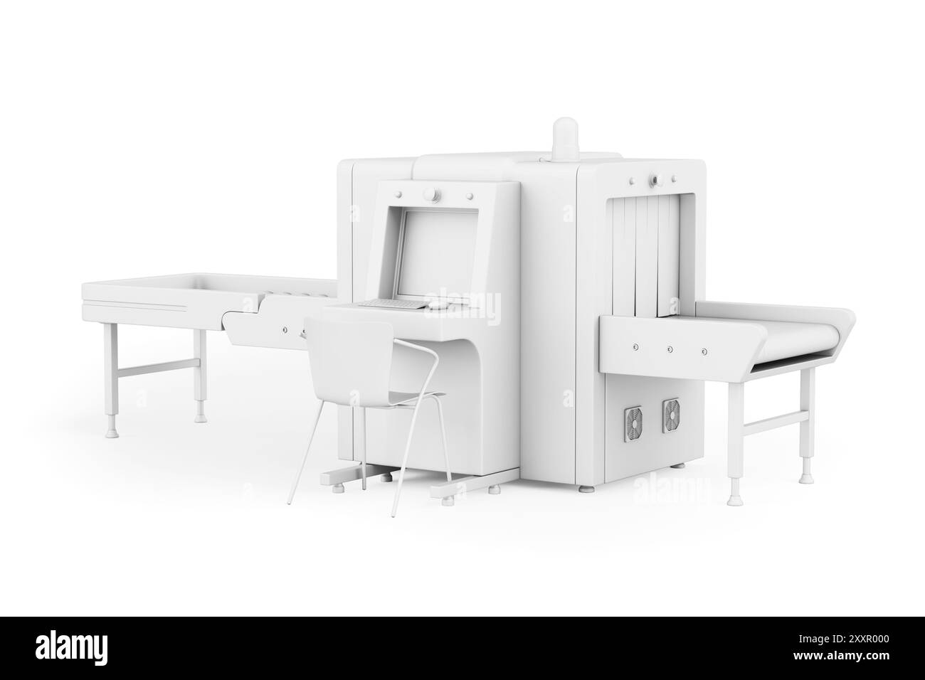 White Airport X-ray Security Baggage Scanner in Clay Duotone Monochrome ...