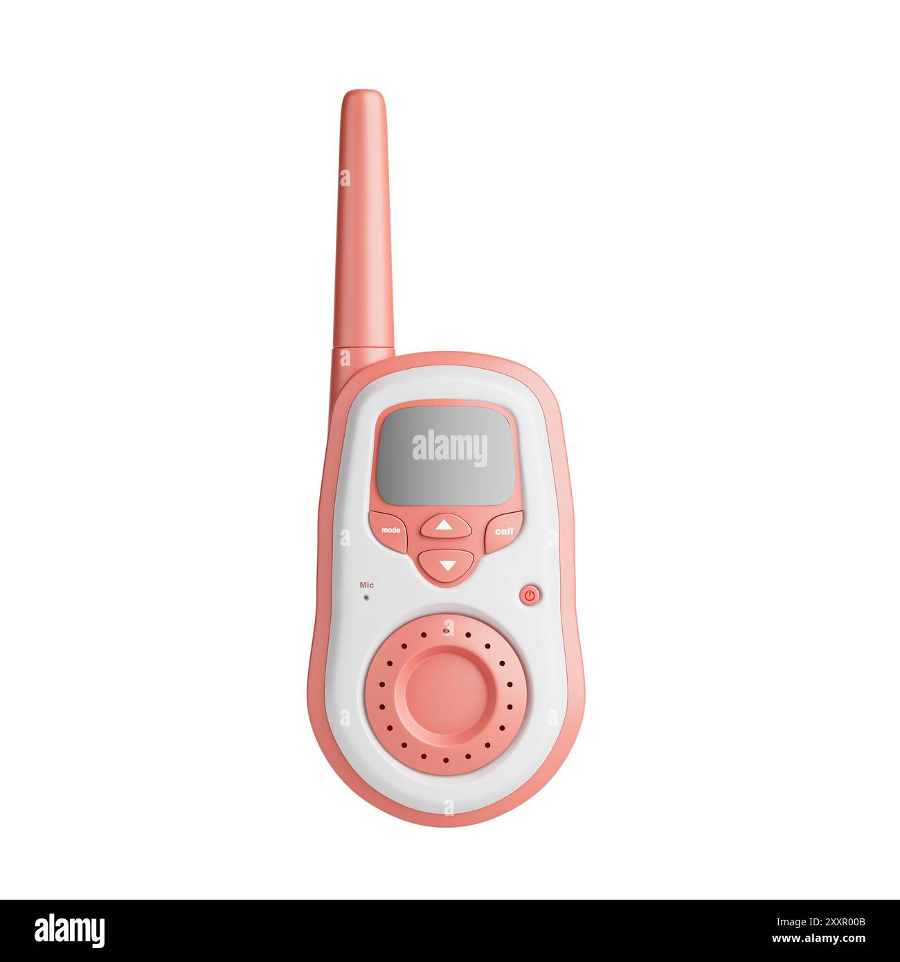 Pink Walkie Talkie Portable Radio Transceiver on a white background. 3d ...