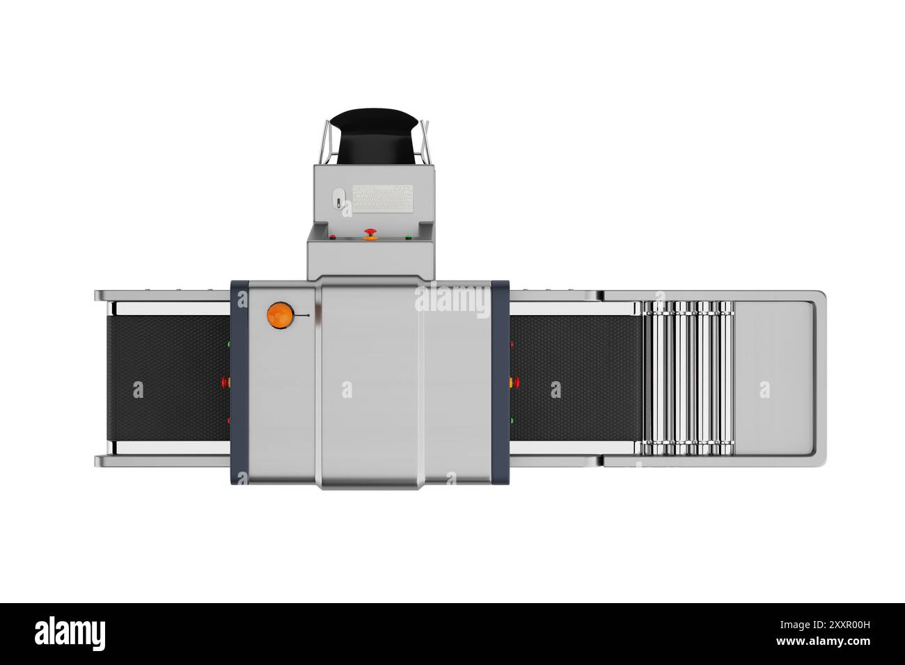 Airport X-ray Security Baggage Scanner Top View on a white background ...